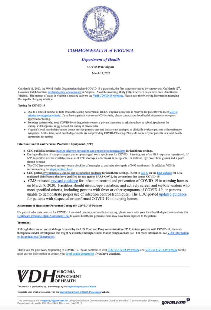 COVID-19 in Virginia - Pediatric & Adolescent Health Partners